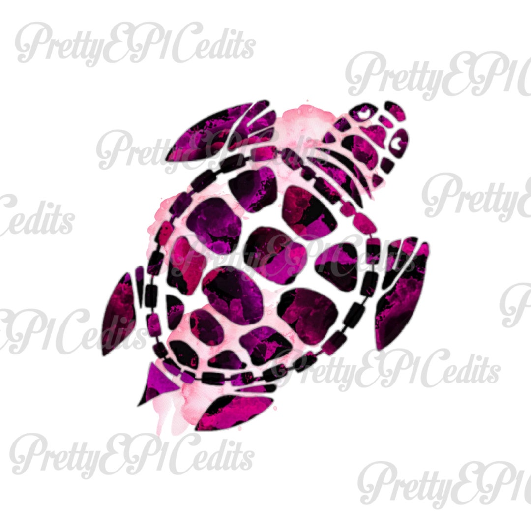 Rose Quartz Pink Sea Turtle, Watercolor, Digital Download, Clip Art ...