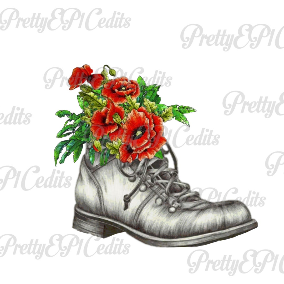 Poppy Flower, Soldier Boot, Rememberance Gift, Digital Download, Clip ...