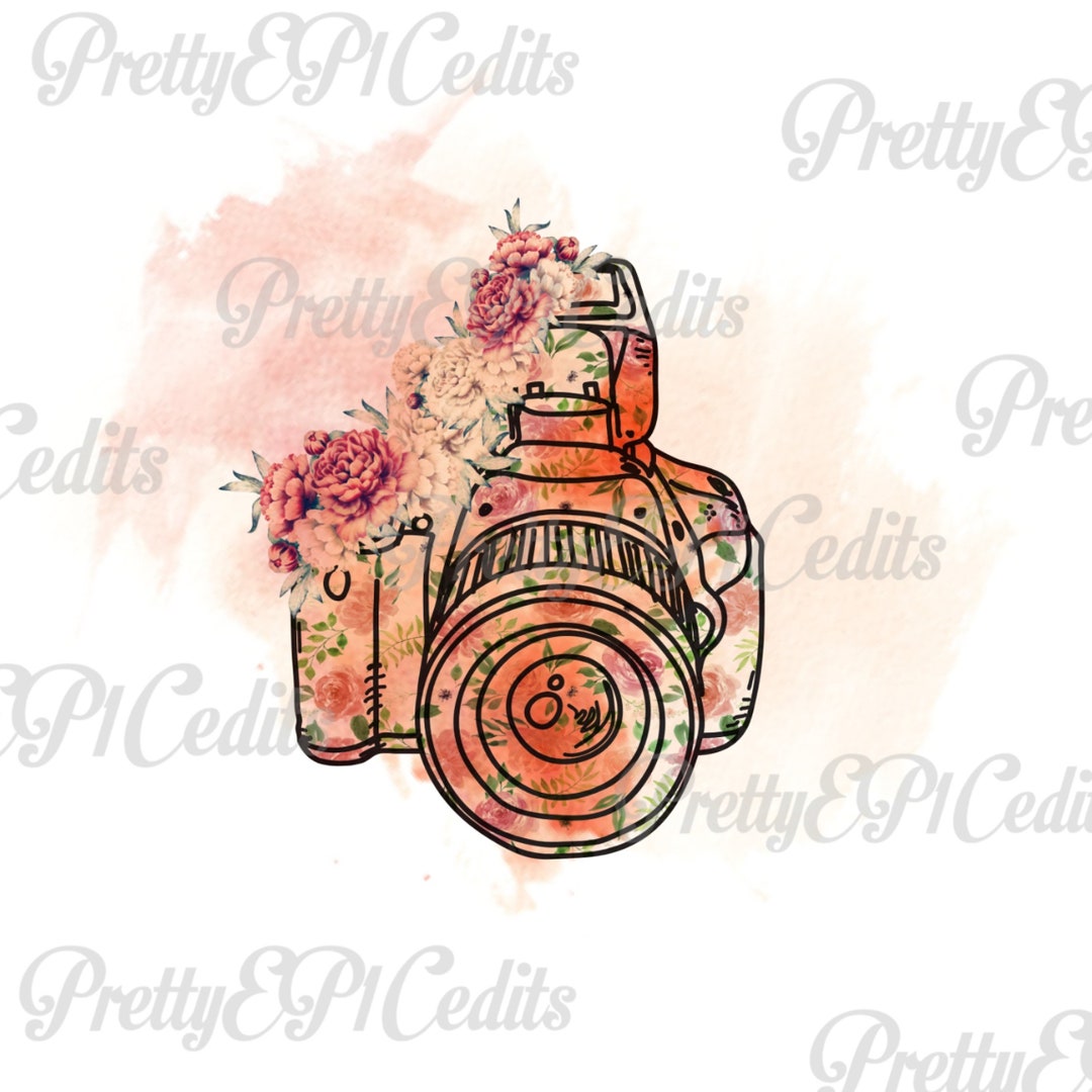 PNG Vintage Camera, Pink/beige/cream Watercolor,digitital Download. - Etsy