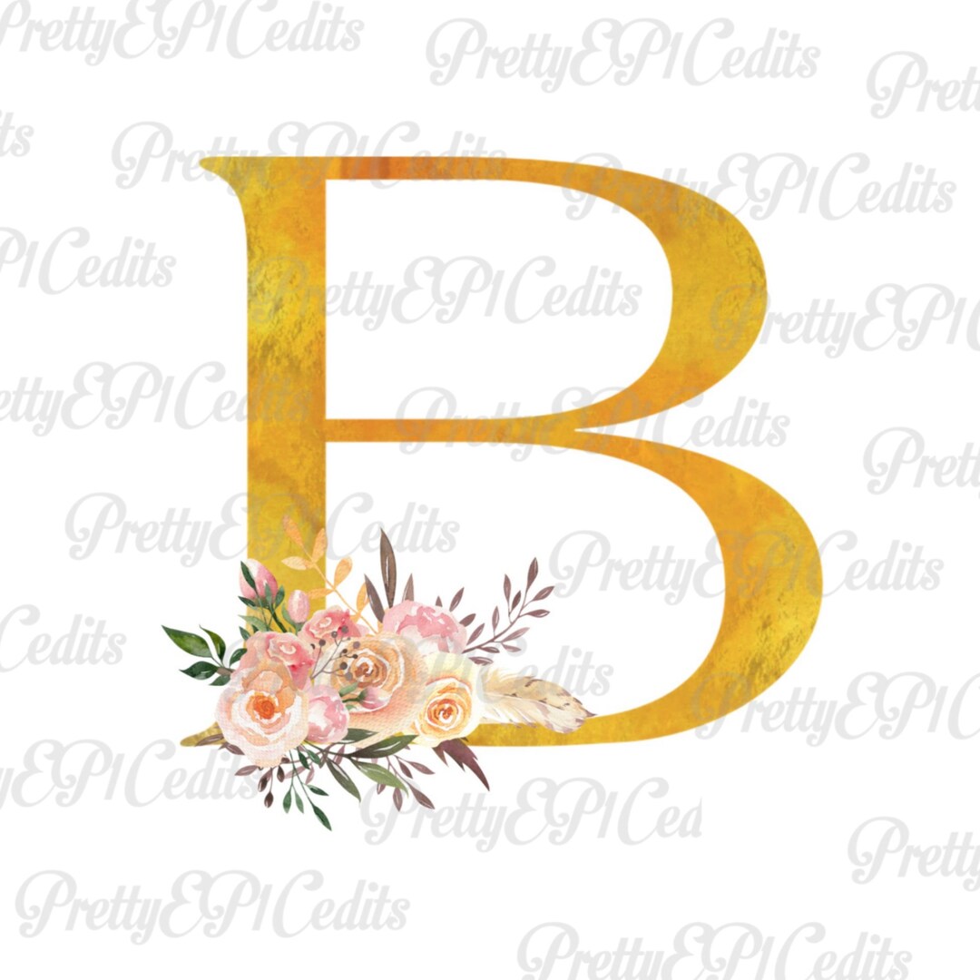 Monogram Letter, Monogram Letter B, Floral Monogram, Digital Download ...