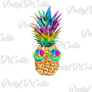 Hippie Pineapple, Retro Pineapple, Tye Dye, Tie Dye, Retro Glasses ...