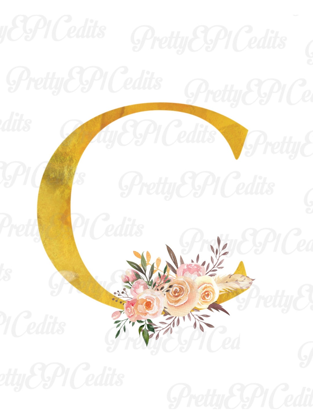 Monogram Letter, Monogram Letter C, Floral Monogram, Digital Download ...
