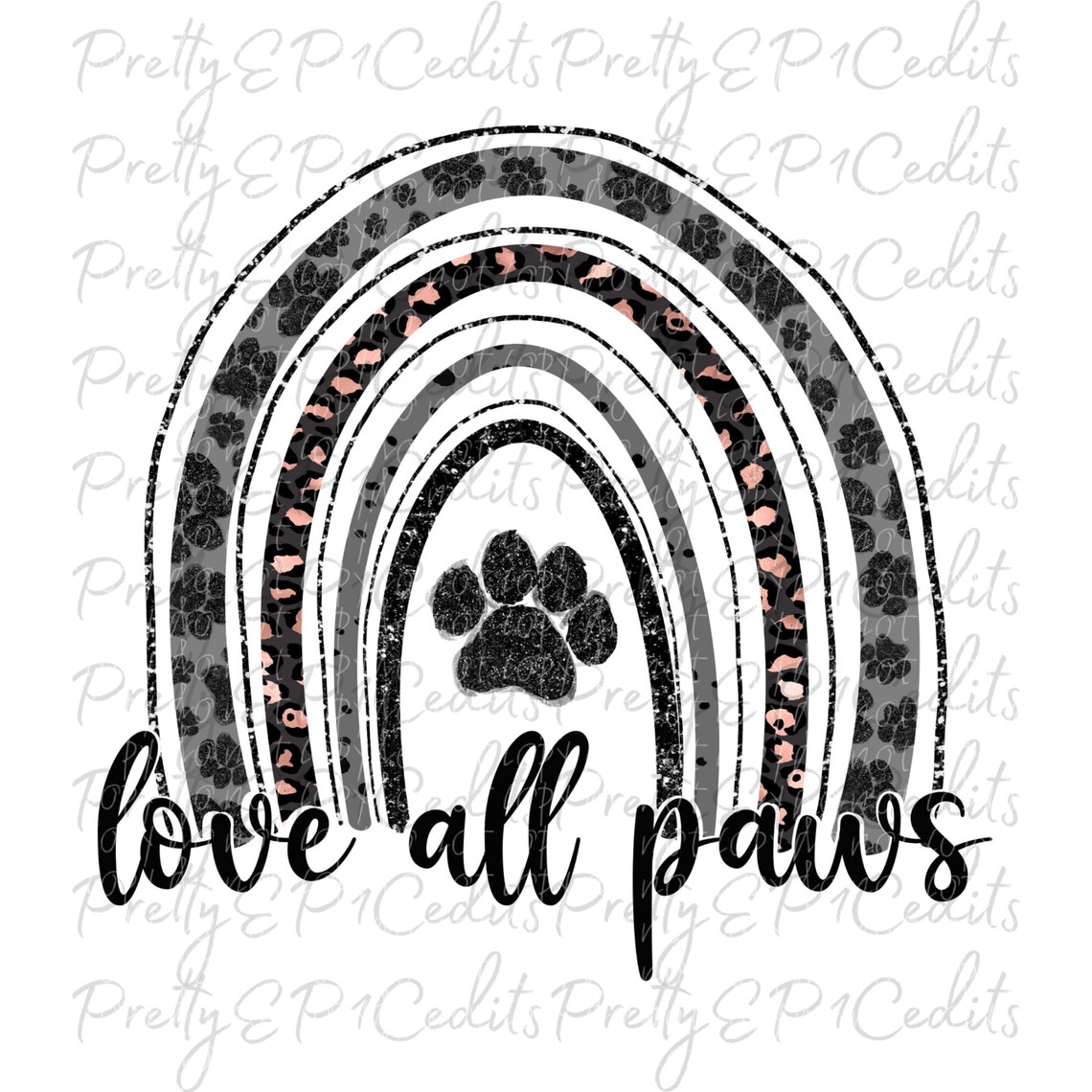 Love All Paws Rainbow Design Paw Print Designs Sublimation | Etsy
