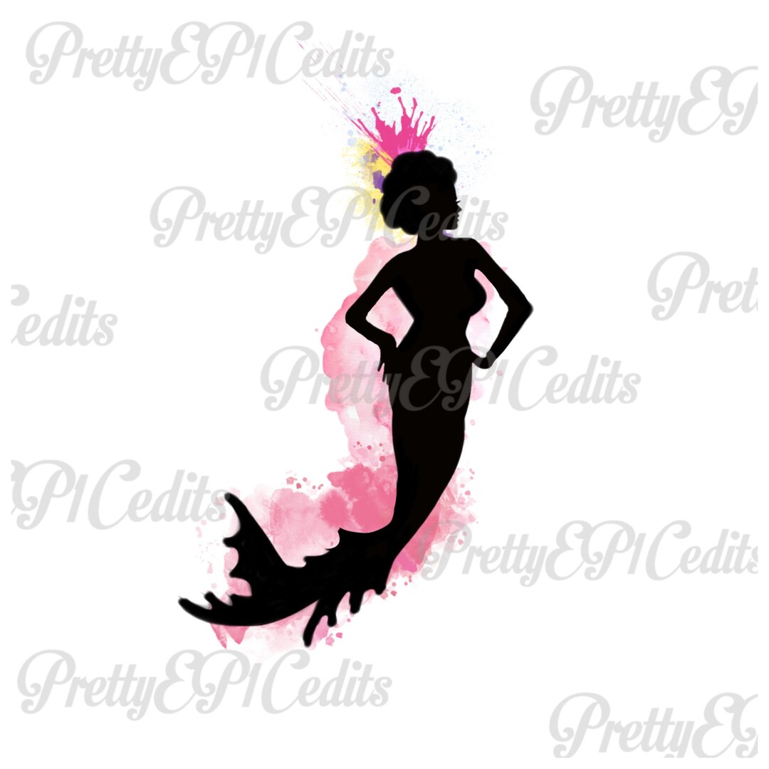 Queen Mermaid Watercolor, Hand Drawn, Printable Digital Image, PNG, JPG ...