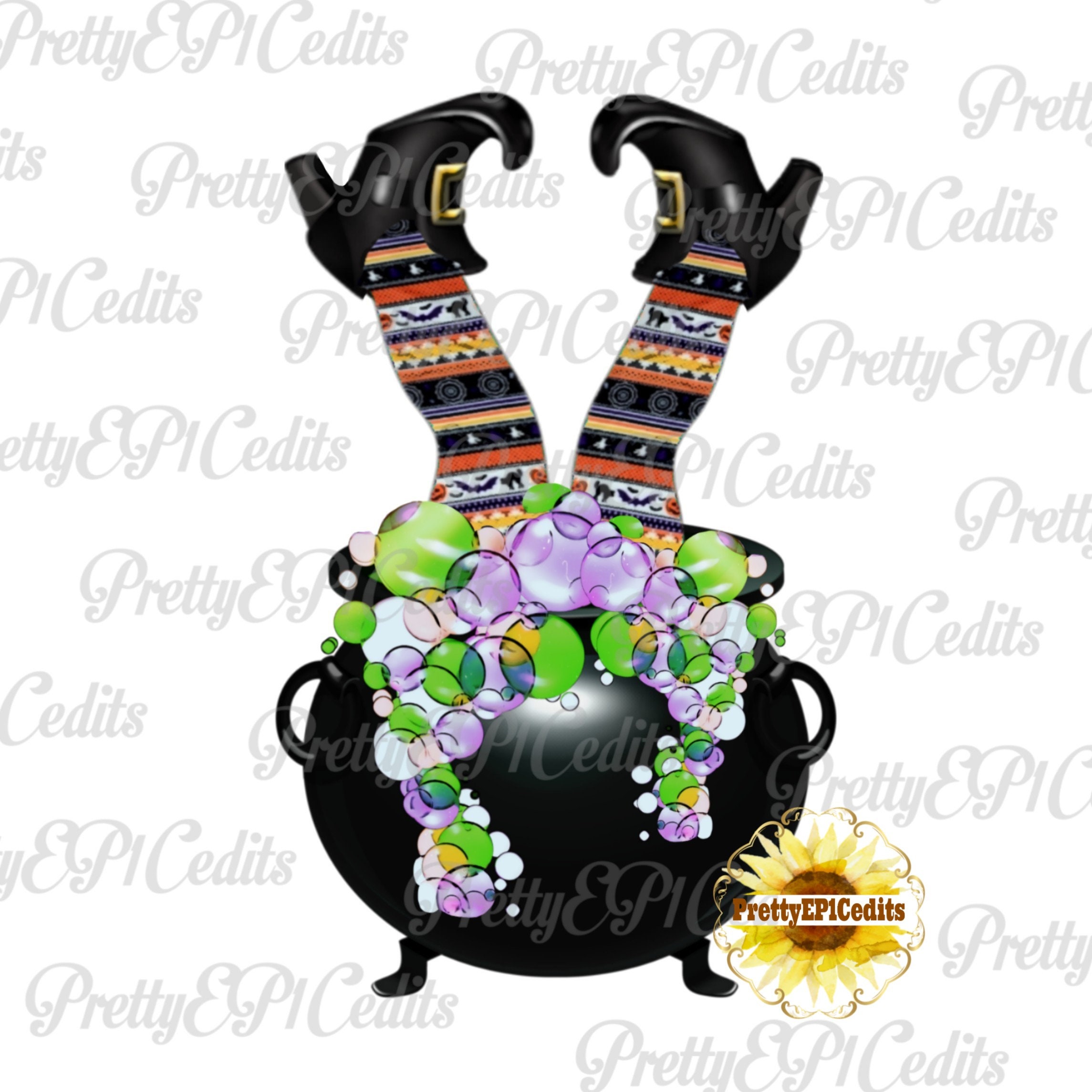 Witch Cauldron Witch Legs Halloween Design Digital | Etsy