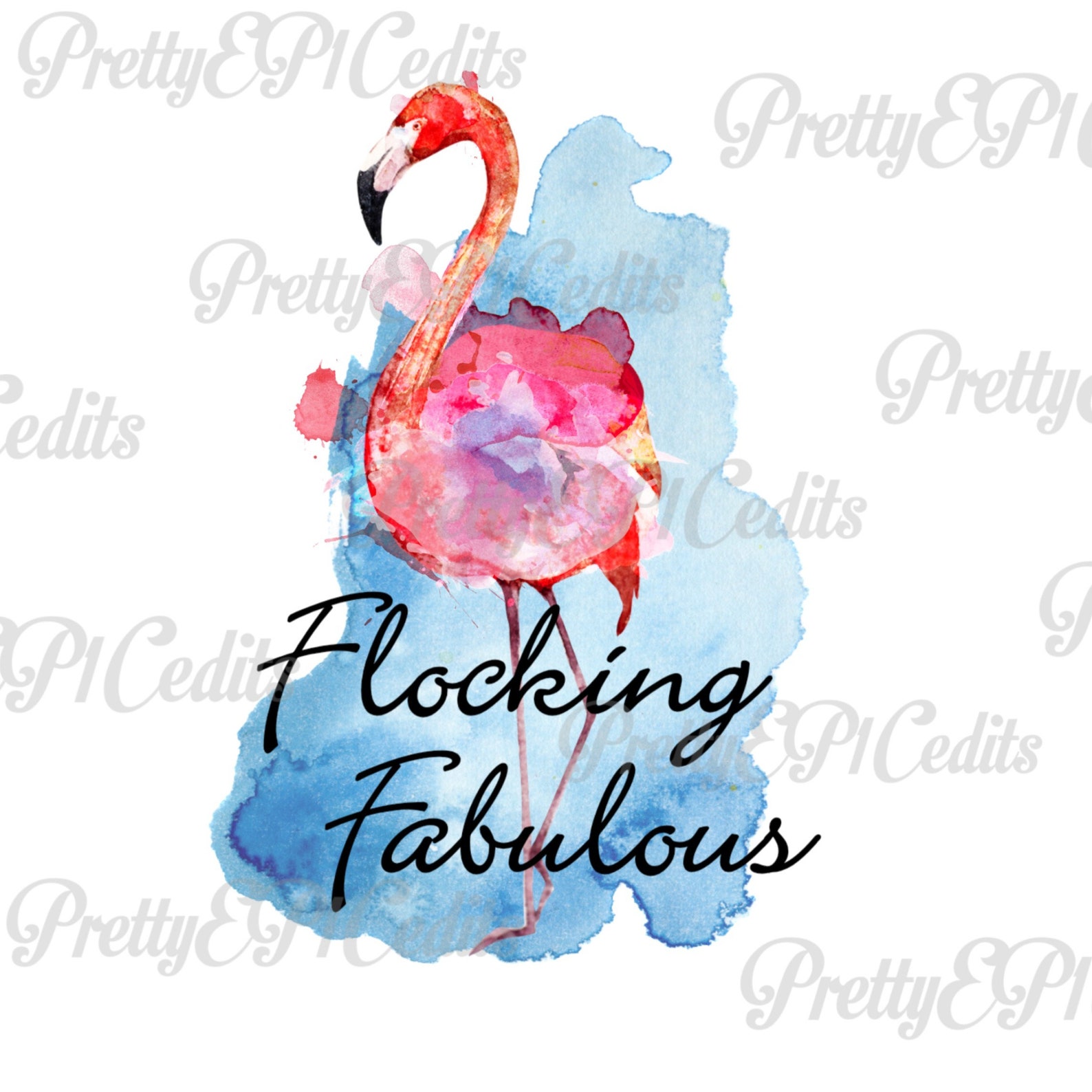 Watercolor Flamingo, Flocking Fabulous, Digital Download, Clip Art, PNG ...