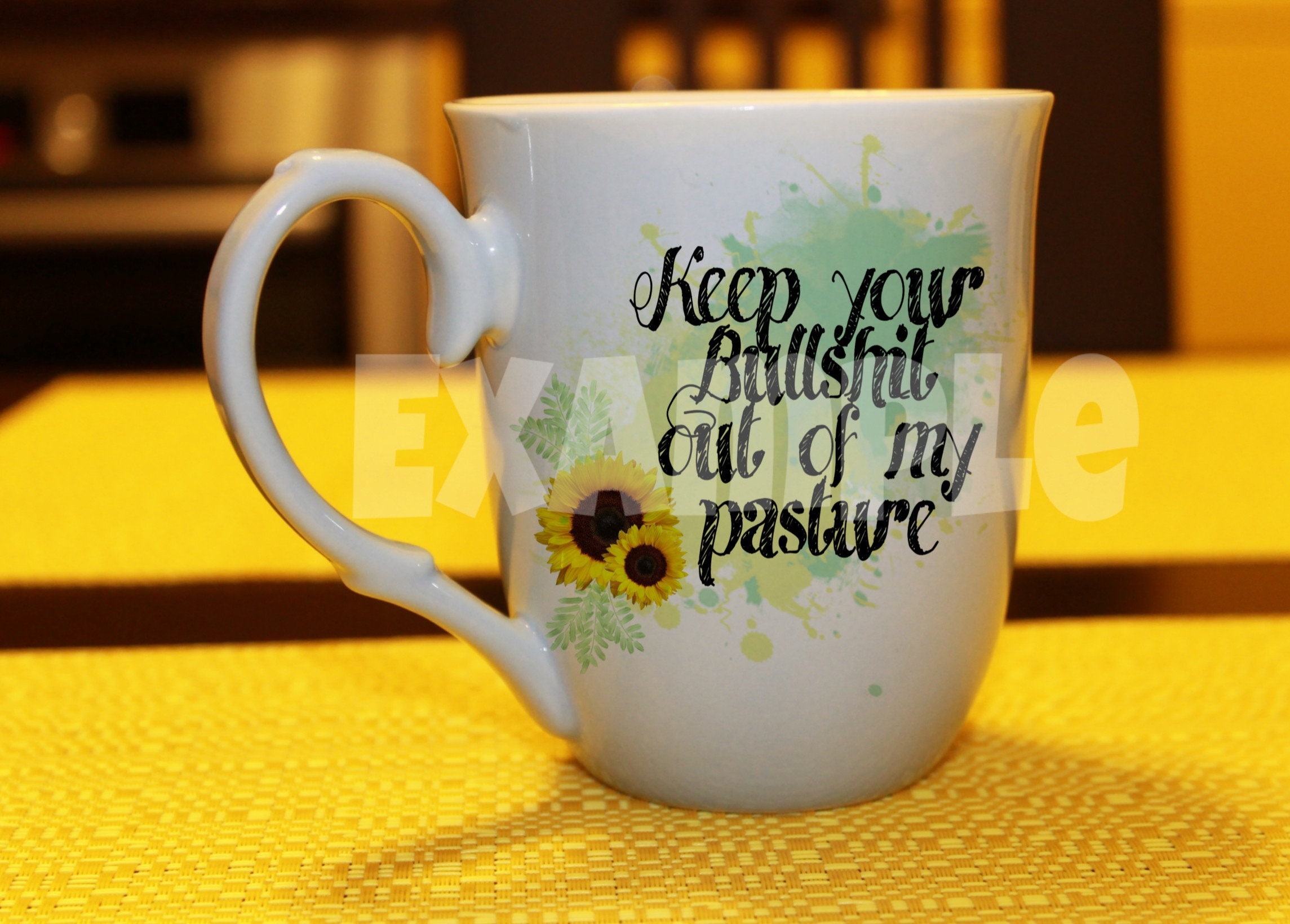 Sunflower Watercolor Pasture Quote Heifer Keep Your | Etsy