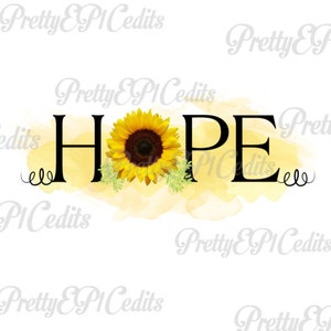 PNG Hope, Sunflower, Watercolor, Digital Download - Etsy