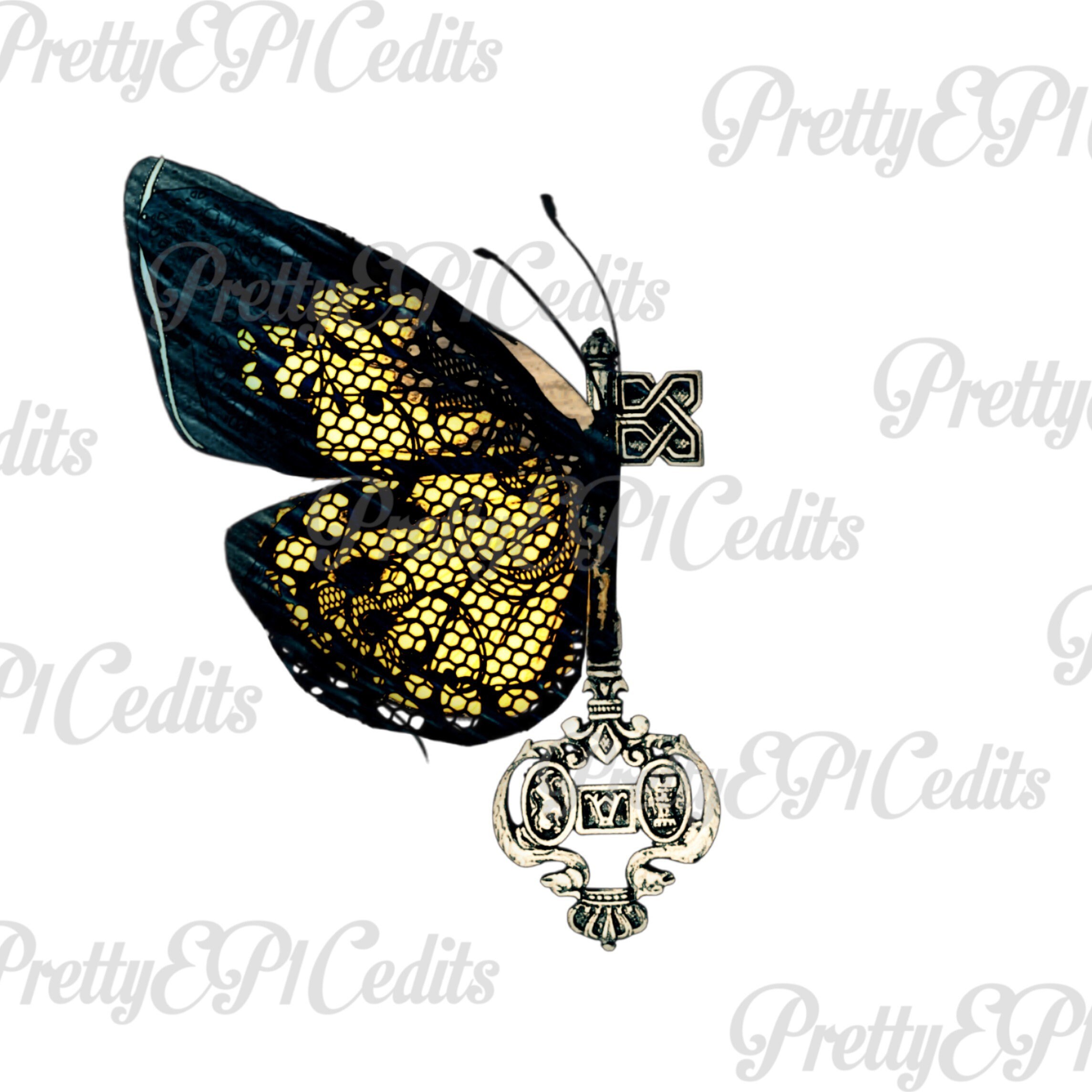 Butterfly Victorian Skeleton Key Vintage, PNG, Digital Download, Clip ...