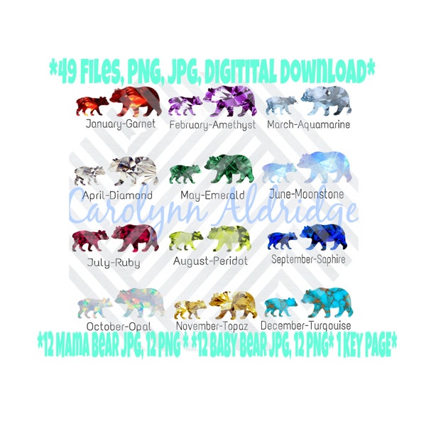Birthstone Bears - Etsy
