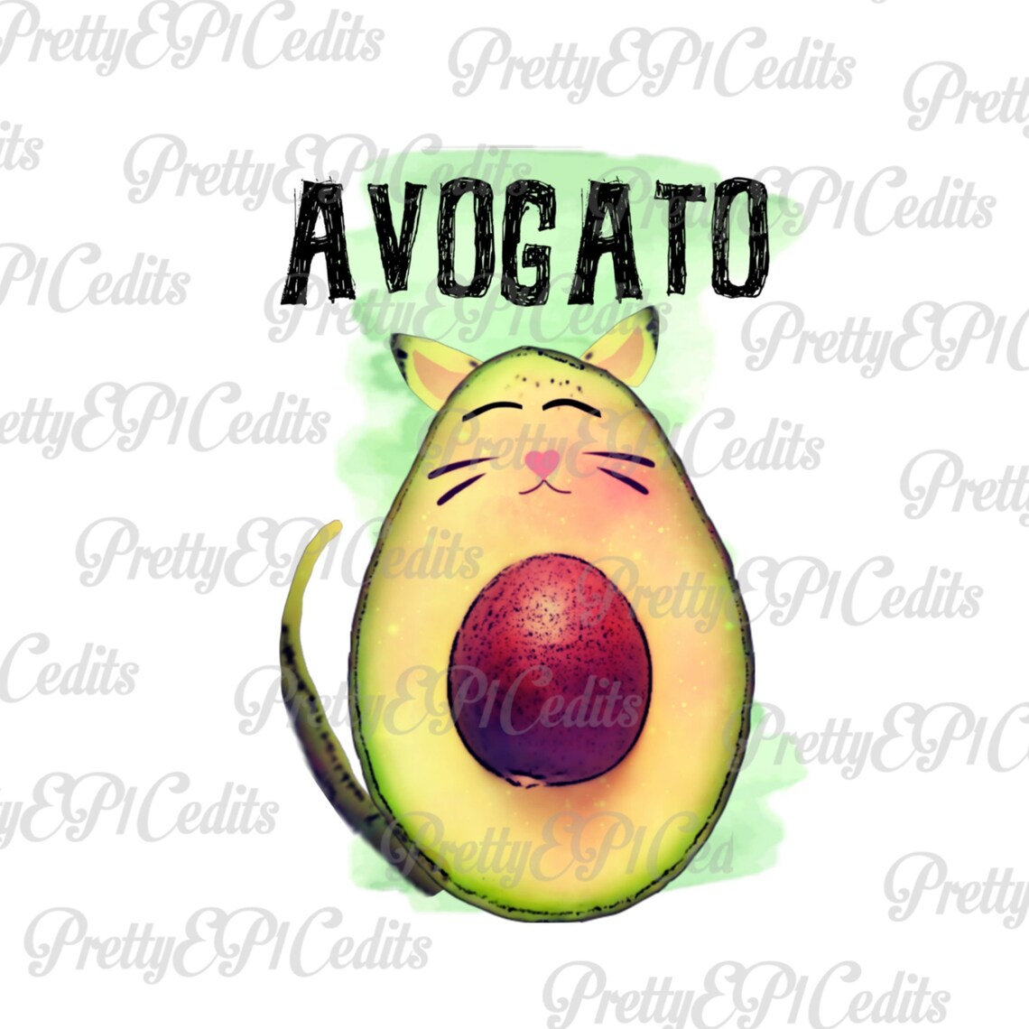 Avogato Avocado Cat Digital Download Clip Art PNG JPG. - Etsy