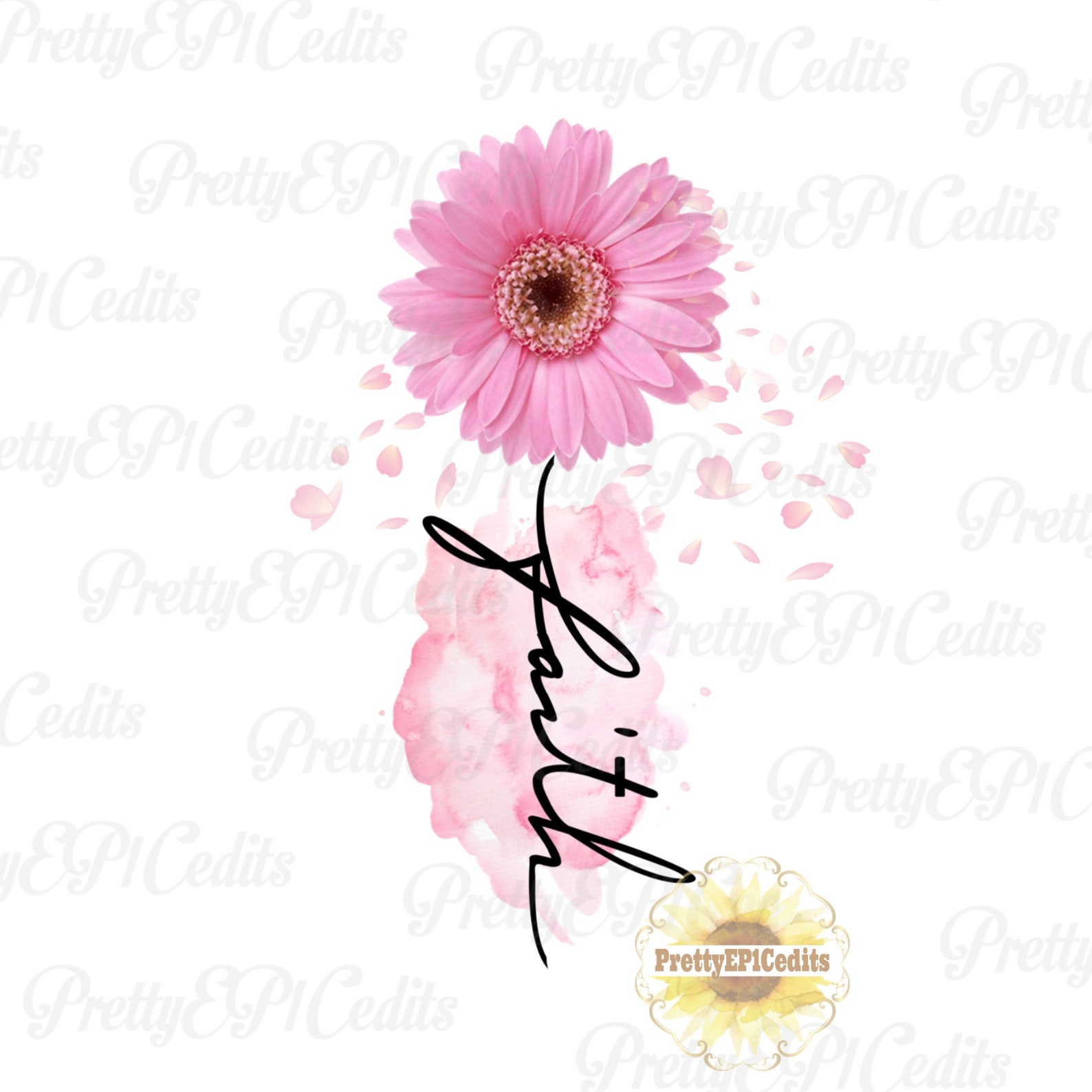 Pink Daisy Faith Cross Watercolor Digital Download - Etsy Canada