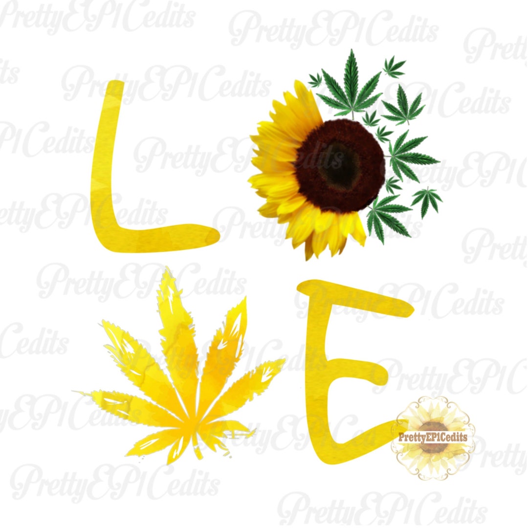 Pot Leaf, Love Pot, Sunflower Pot Leaf, Digital Download, Clip Art, PNG ...