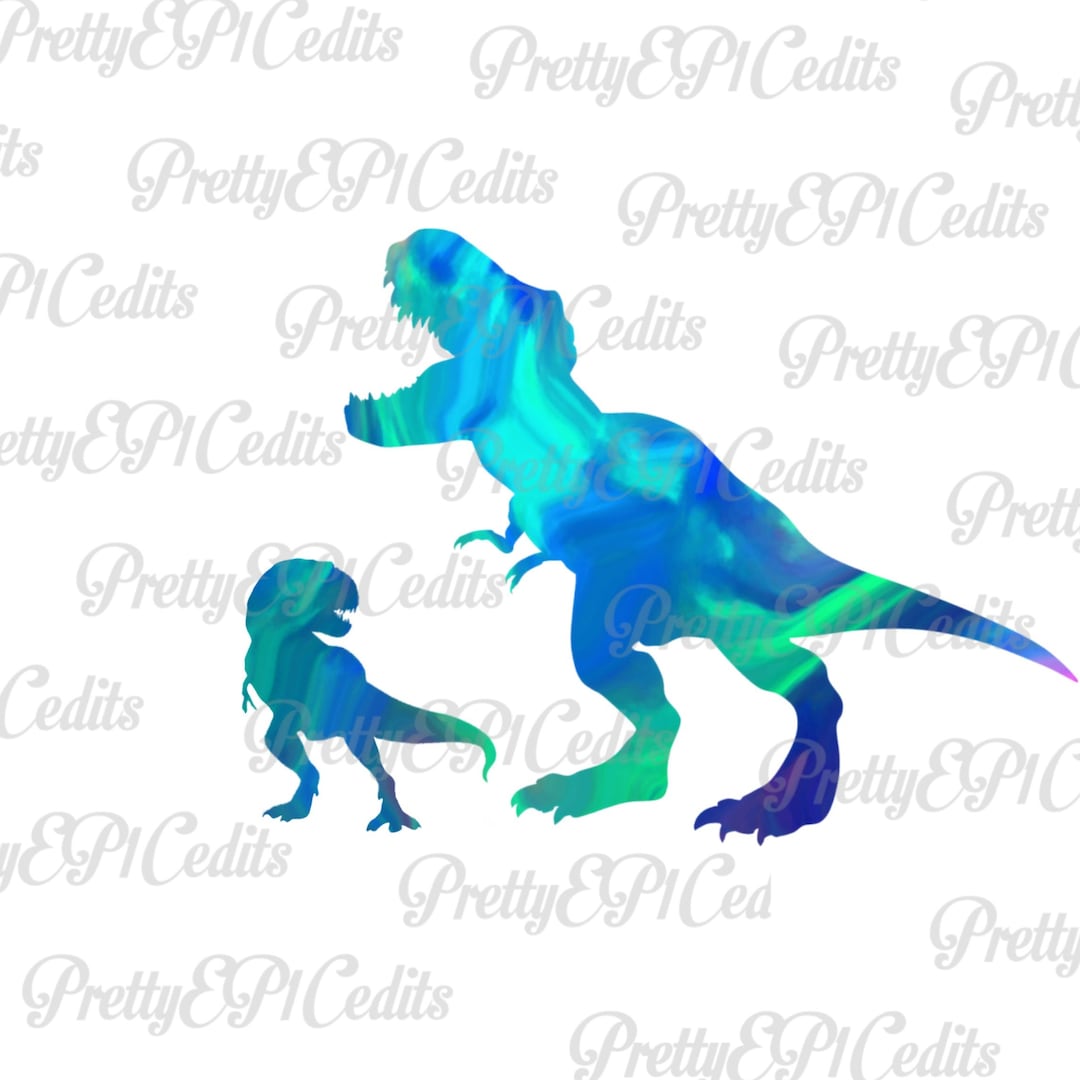 T-rex Blue Swirl Watercolor, Dinosaur Decals,digital Download, Clip Art ...