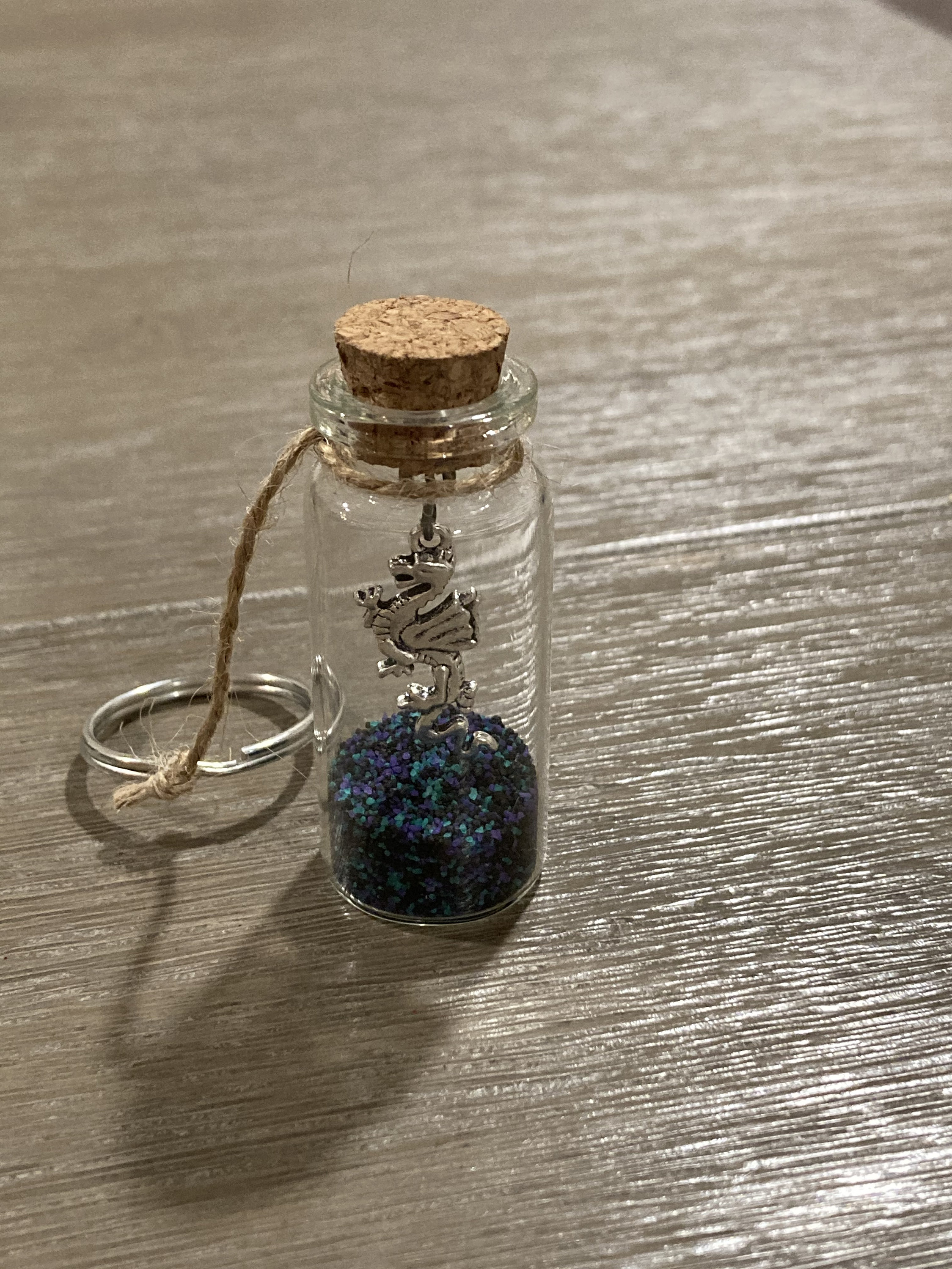 Personalized Good Luck Charm Keychain in Mini Glass Bottle - Etsy