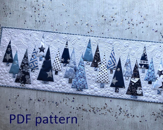 Christmas Tree Quilted Table Runner Pattern: Appliqué Design (PDF ...