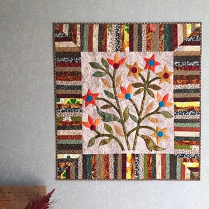 Quilted Wall Panel, Modern Textile Wall Hanging, Square Quilt, Wall ...