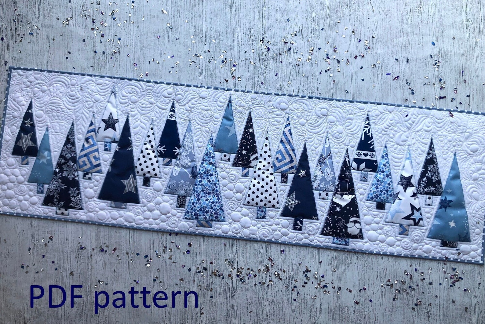 Christmas Tree Quilted Table Runner Pattern: Appliqué Design (PDF ...