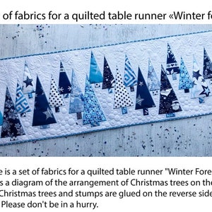 Blue Christmas Tree Bright Table Runner Kit Precision Cut, Ready to Sew ...