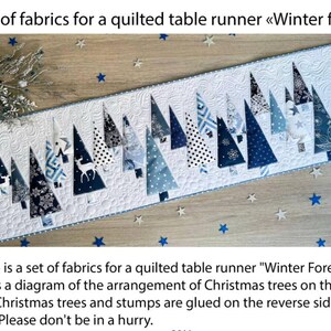 Blue Christmas Tree Table Runner Quilt Kit: Pre-cut (16"x53") - Etsy
