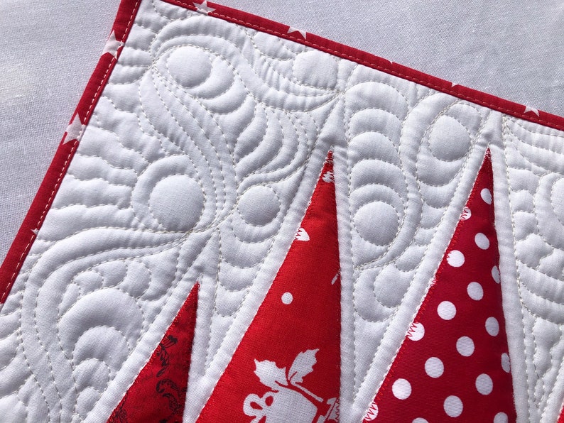 Quilted Christmas Table Runner – Handmade Red Holiday Decor With Free ...