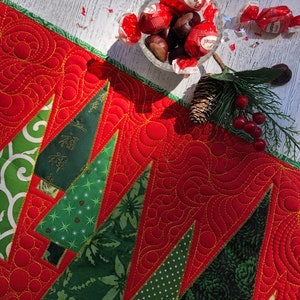 Enchanted Forest Quilted Christmas Table Runner – Handmade Holiday ...