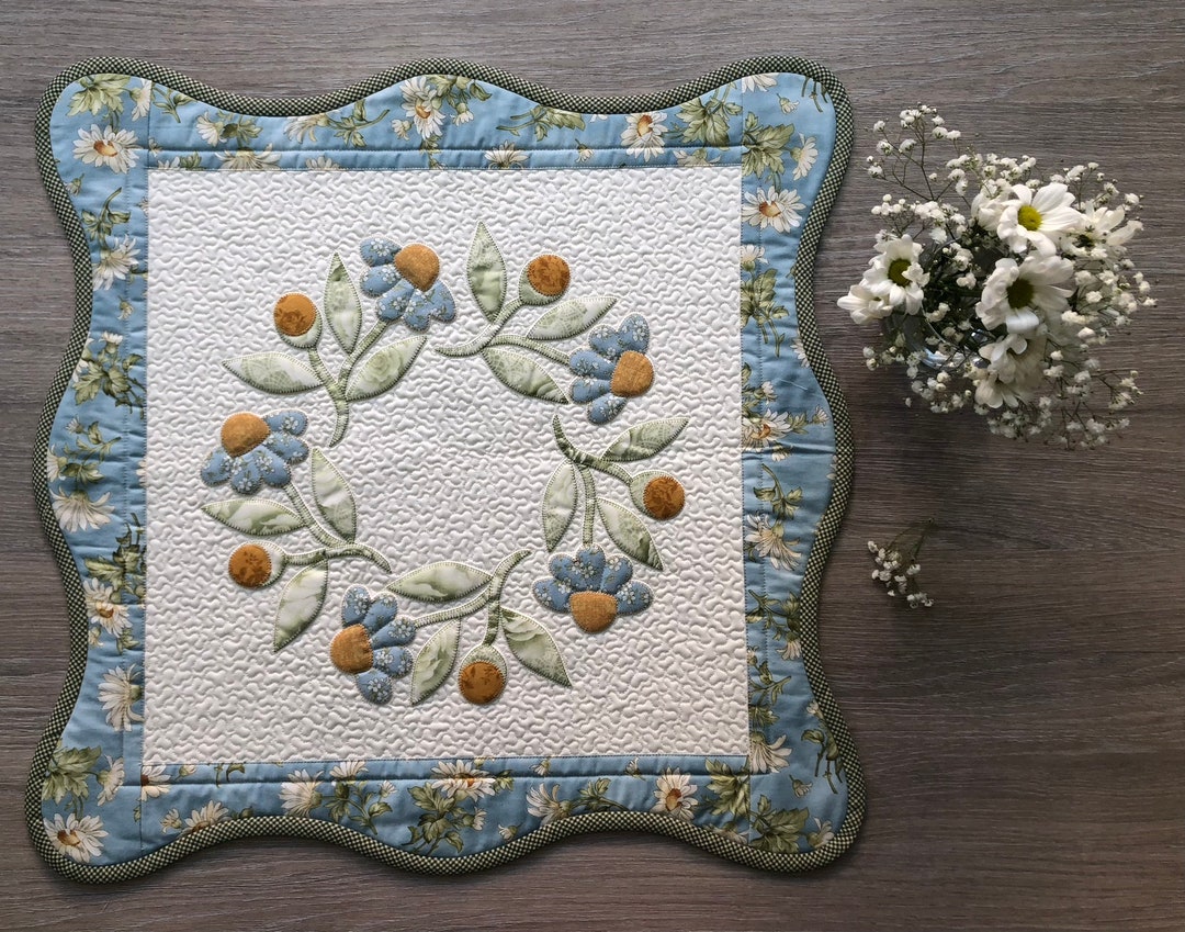 Quilted Easter Table Runner, Easter Table Topper, Spring Mat, Square ...