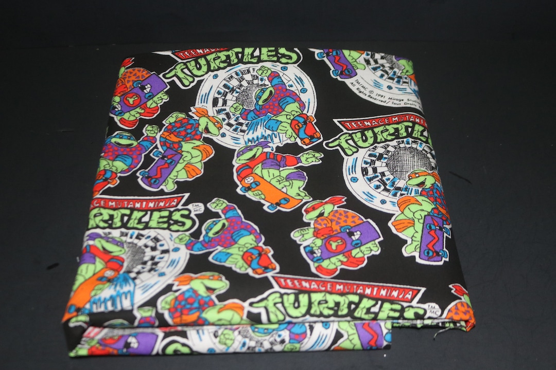 Vintage 90s Teenage Mutant Ninja Turtle TMNT Fabric Piece 40 X 60 1991 ...