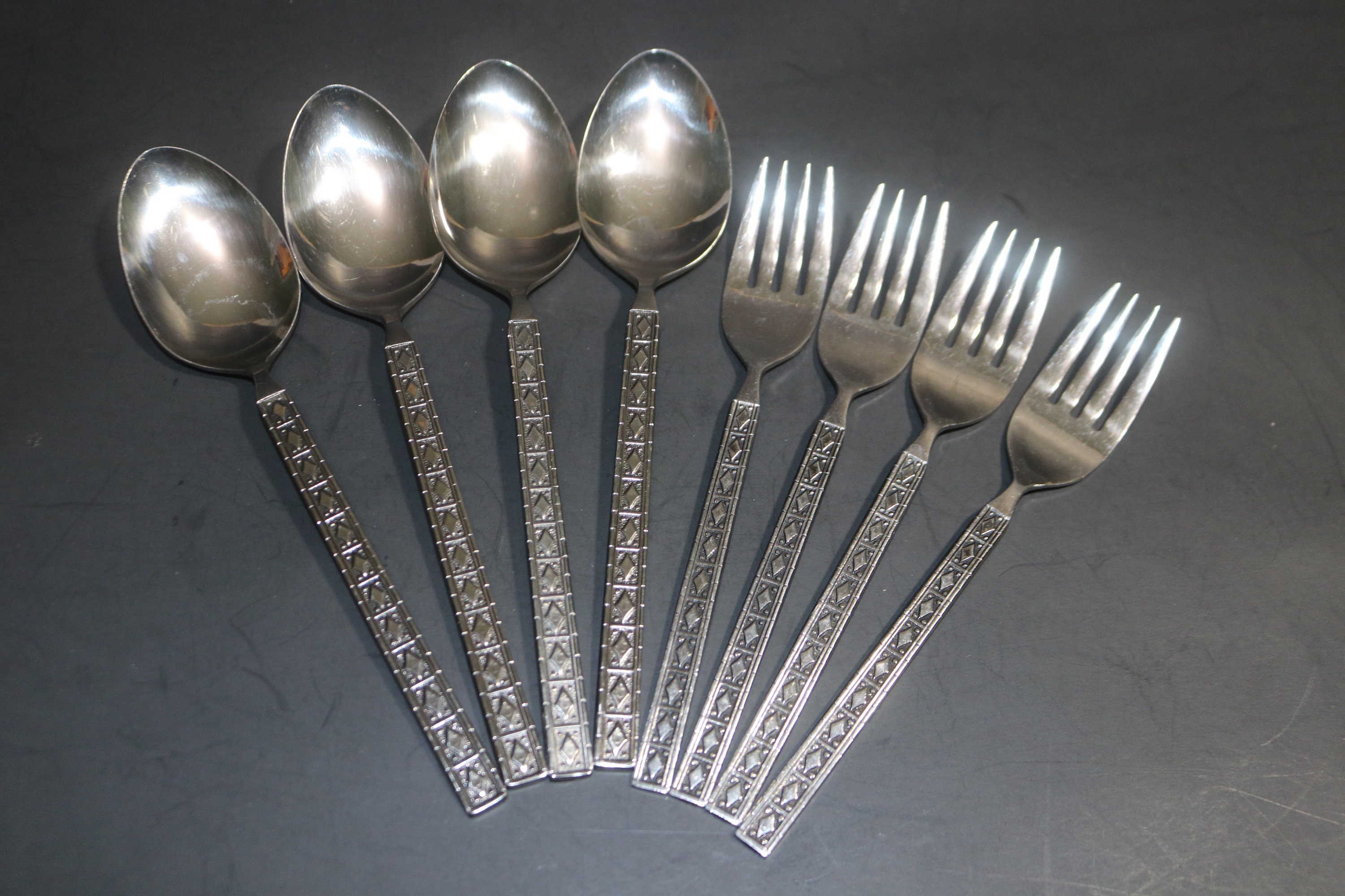 Set of 8 Northcraft Forks and Spoons Stainless Steel Japan Flatware Set ...
