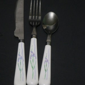 36 Pieces Corelle Shadow Iris Flatware Includes Knives, Dinner Forks and Teaspoons - Etsy