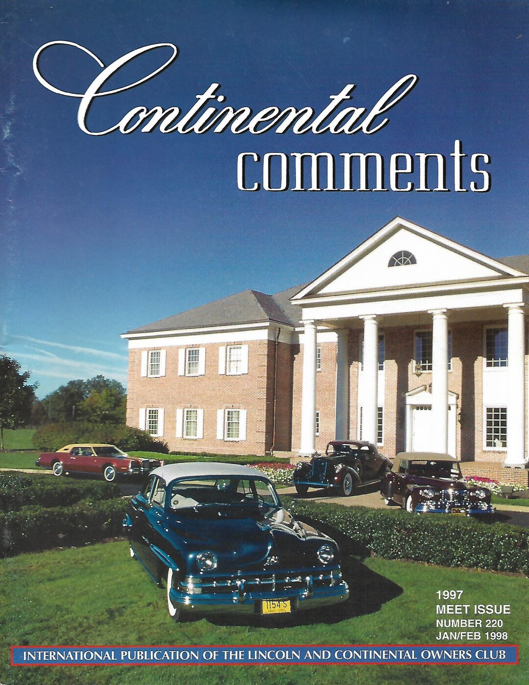 Vintage Auto Magazine: Continental Comments Jan-feb 1998 - Etsy