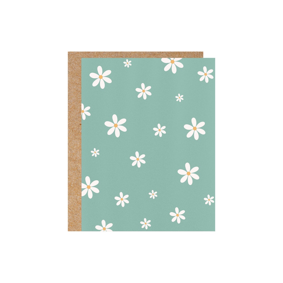 Blank Greeting Card Daisy Cute Flower Greeting Card Any Occasion Card ...