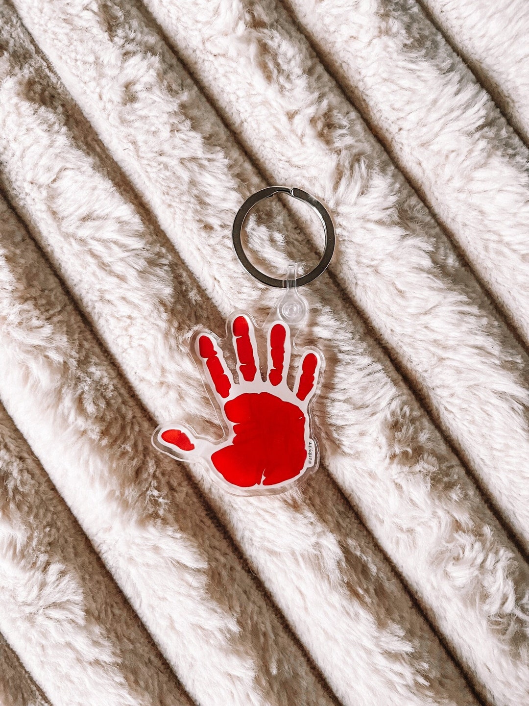 MMIW Red Indigenous Hand Keychain - Etsy