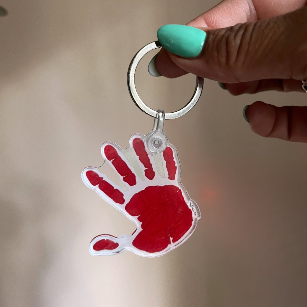 MMIW Red Indigenous Hand Keychain - Etsy