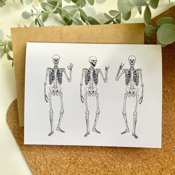 Skeleton Card - Etsy