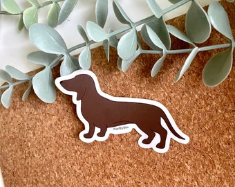 Dachshund Long Coat Matte Vinyl Sticker Weiner Dog Weenie Dog Sausage ...