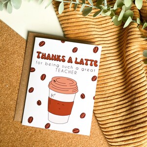 Thank You Teacher Card | Thanks a Latte | Teacher | Teacher Employer ...