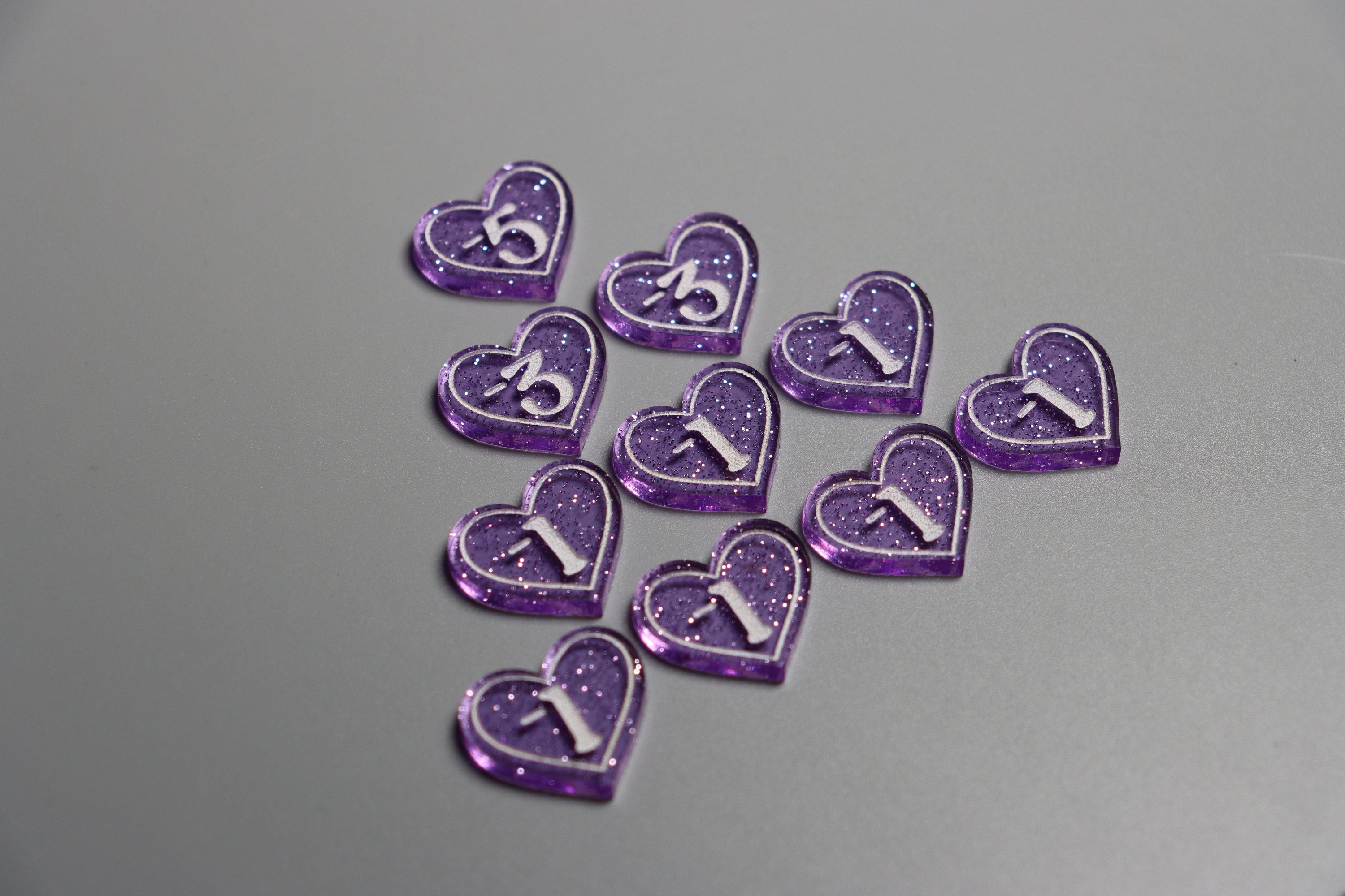 Sparkly Heart-shaped Damage Counters - Etsy