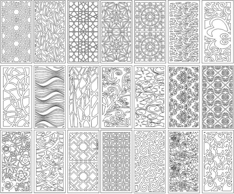 328 Geometric Patterns Panel Templates dxf for cutting cnc | Etsy
