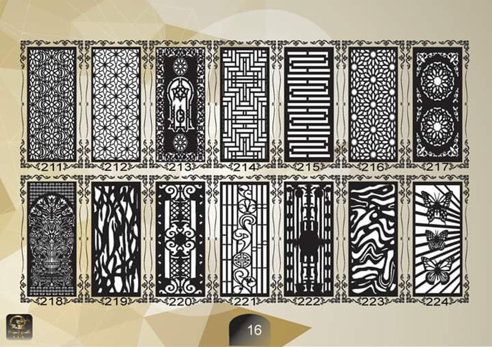 Cnc 290 Geometric Pattern Panel Templates DXF File Laser | Etsy