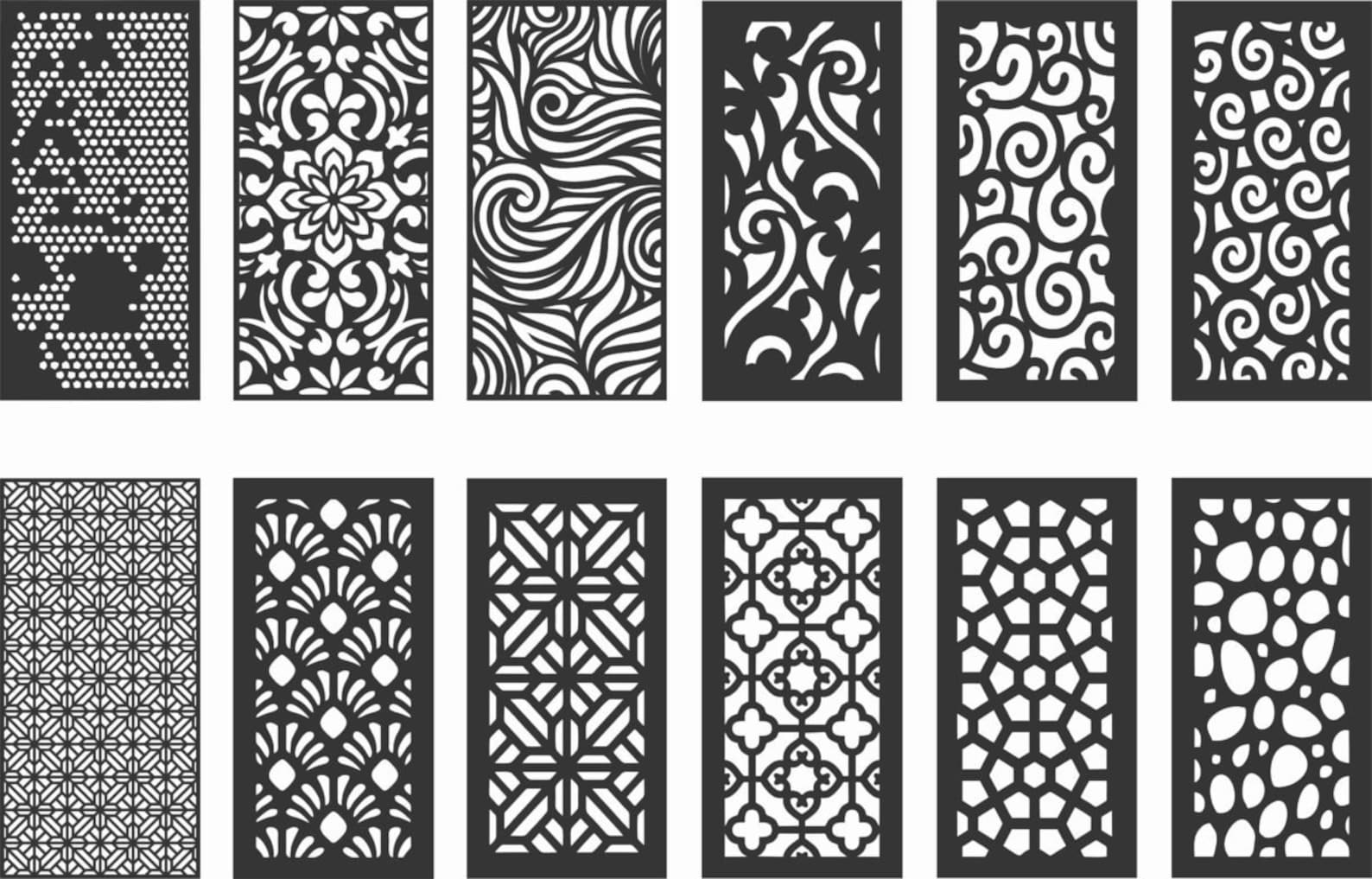 Cnc 12 fichiers cnc Pattern vectors dxf file pour cnc | Etsy
