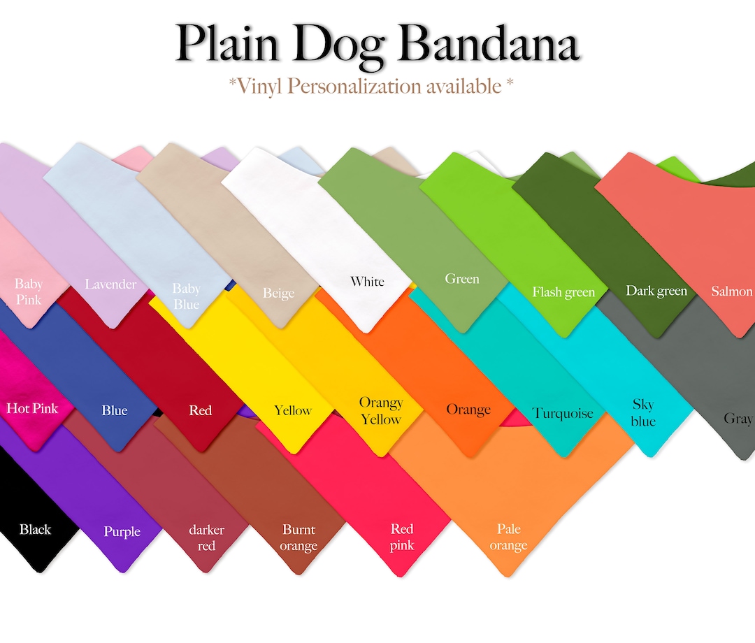 Solid Color Plain Dog Bandana (xsmall/small/medium/large) - Snap on ...