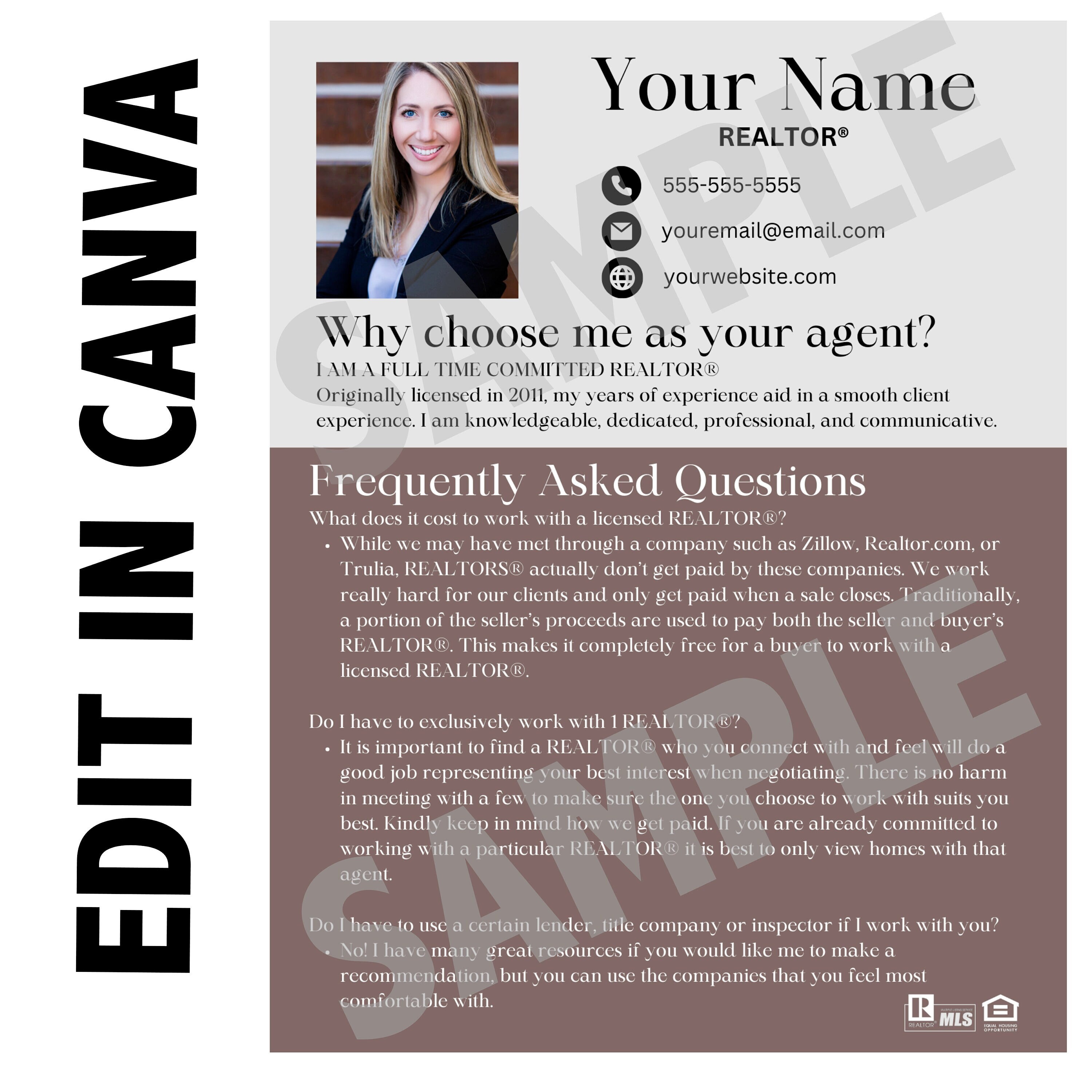 Real Estate Template Meet Your Agent Real Estate Agent - Etsy