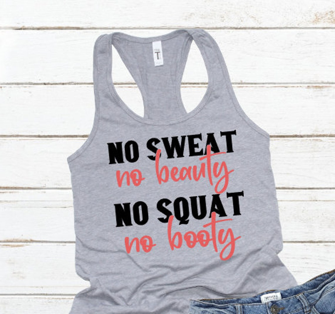 Fitness SVG No Sweat No Beauty No Squat No Booty SVG - Etsy