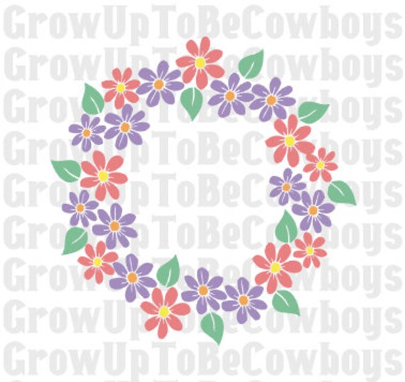 Daisy SVG Daisy Circle Flower Wreath SVG Floral Daisy | Etsy