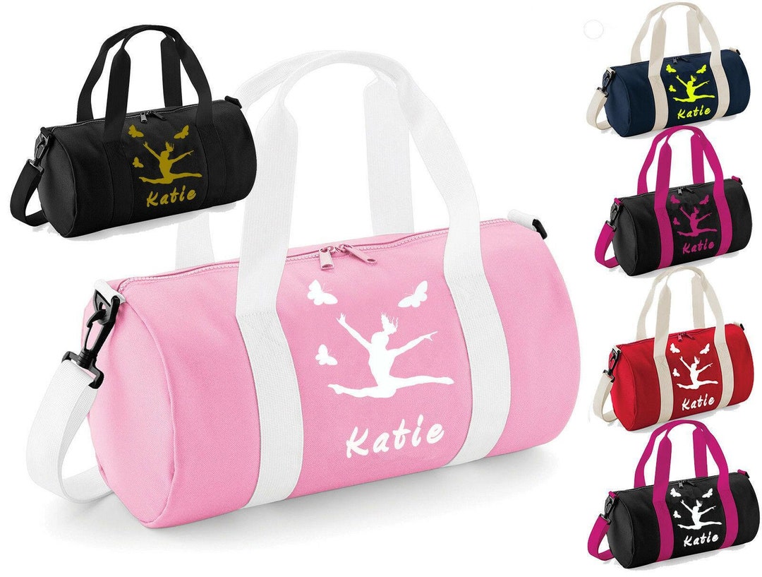 Personalised Girls Kids Dance Bag Pink Ballet Gymnastics Uniform Gym ...
