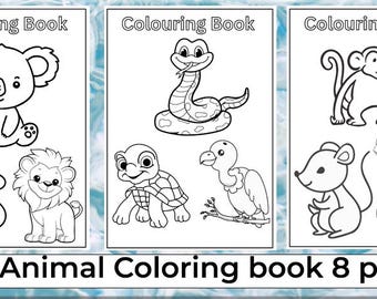 Cute Animal Colouring Book Printable for Kids - Etsy