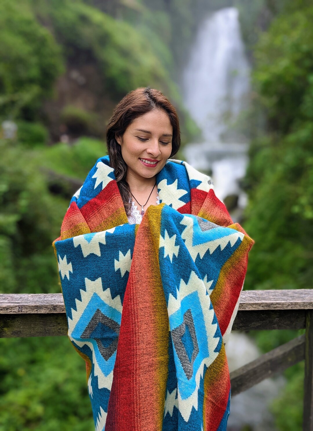 Alpaca Queen Sized Blanket House Warming Gift Idea Native Design Tribal ...