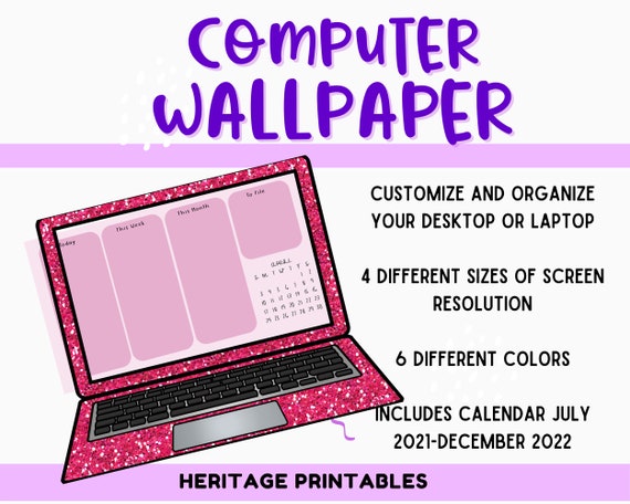 Summer Pastel Desktop Wallpapers With Calendars - Etsy