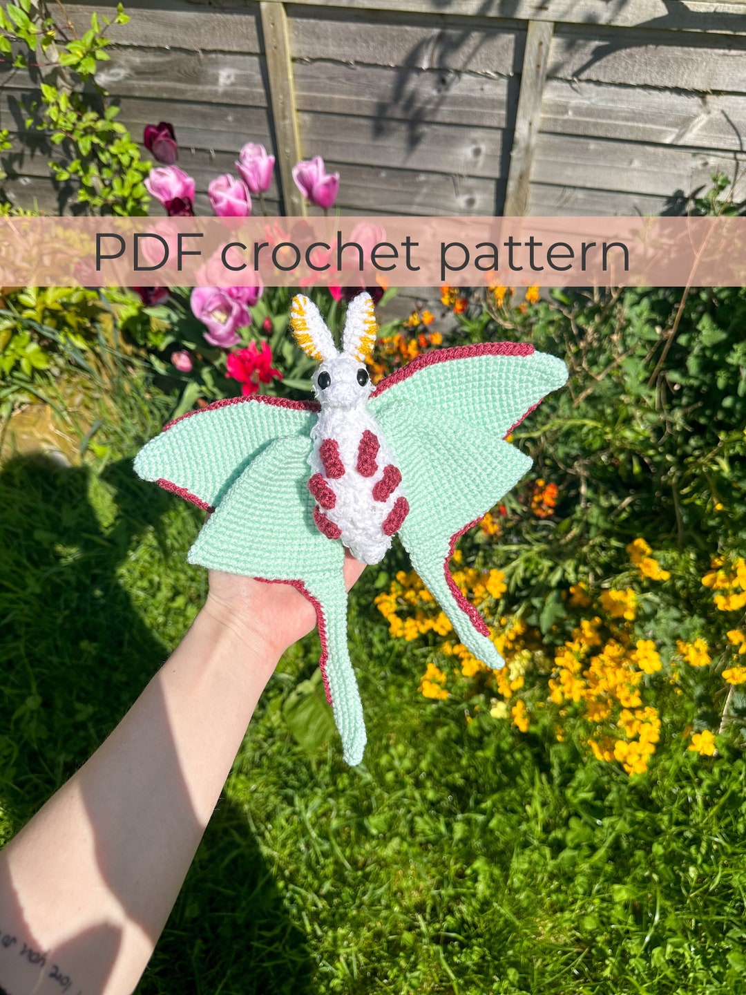 Luna Moth Crochet Pattern ~ Amigurumi PDF Patterns ~ ENGLISH ...